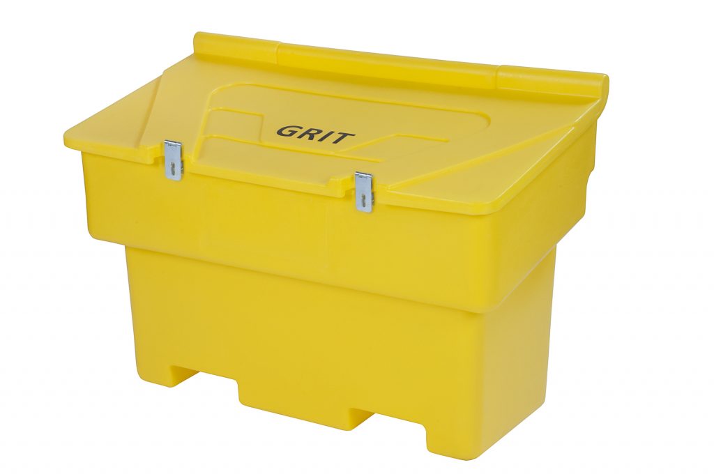 250kg/200 Litre Yellow Stackable Lockable Salt Bin – saltandcleanz.co.uk